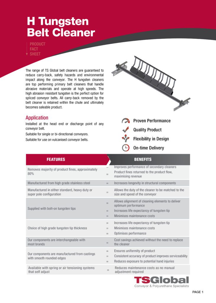 Belt Cleaners | TS Global | Call us now: 1300 418 298