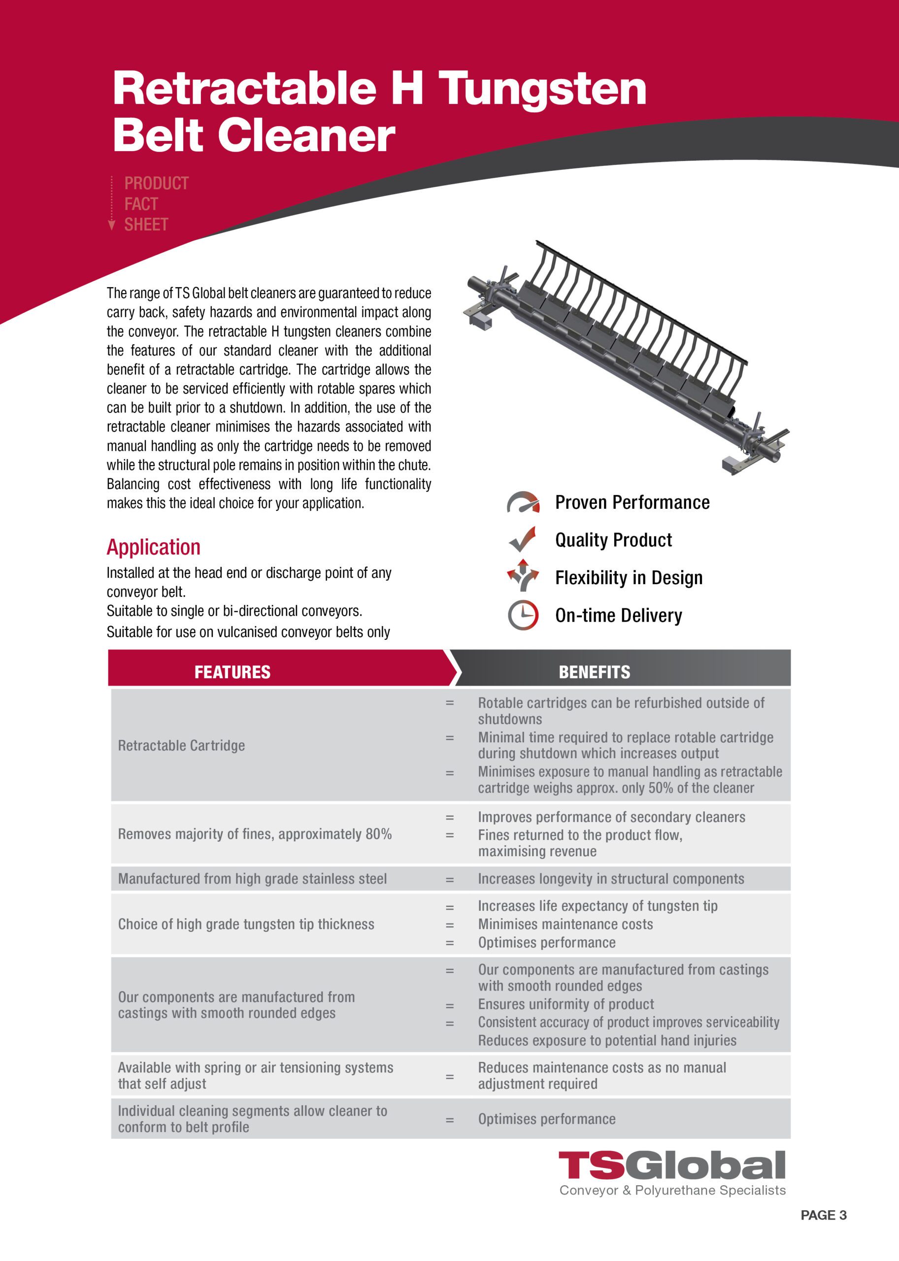 Belt Cleaners | TS Global | Call us now: 1300 418 298